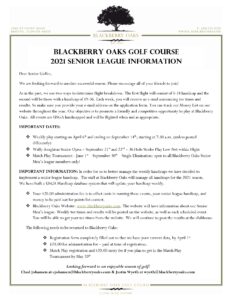 Blackberry Oaks Golf Course – SENIOR LEAGUE